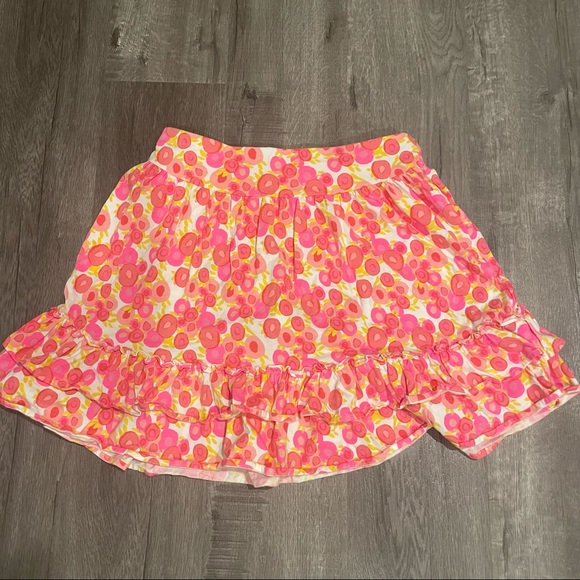 Skirts | Frilly Bright Pink Orange White Yellow Skirt | Poshmark